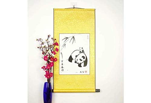 Amazon.com: Custom Sumi-E Panda Scroll/Cute Mom and Panda Cub ...