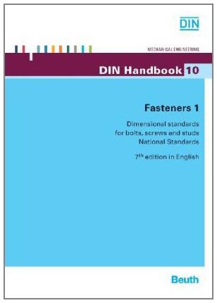 Din Handbook 10: Fasteners 1: Dimensional Standards For Bolts, Screws ...