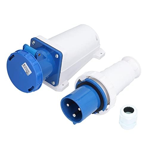 220-250V 63A Industrial Plug and Socket Set 3 Pin 2P+E IP67 Protection ...