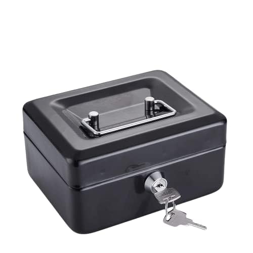 Krivon 6 Inch Cash Box with Key and Note and Coin Compartments | Cash ...