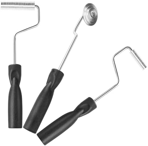 FVIEXE Fiberglass Roller Tools Kit Set of 5, Bubble Paddle Tool ...