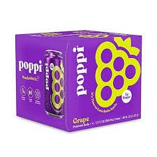 Amazon.com : Poppii Grape Prebiotic Soda, 12 oz, 4 Pack Cans : Grocery ...