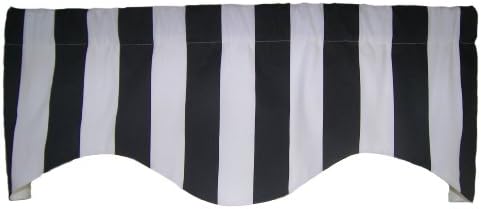 Amazon.com: RLF Home Cabana Stripe M Shaped Valance, Black, 17.00" x 50 ...