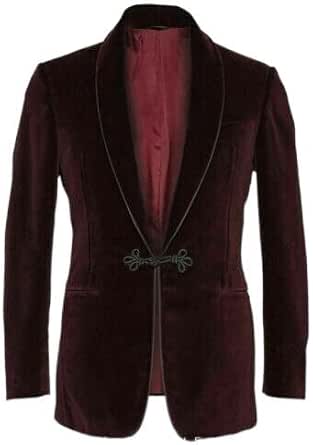Amazon.com: Brown Velvet Jacket Smoking Jacket Vintage Smoking Jacket ...