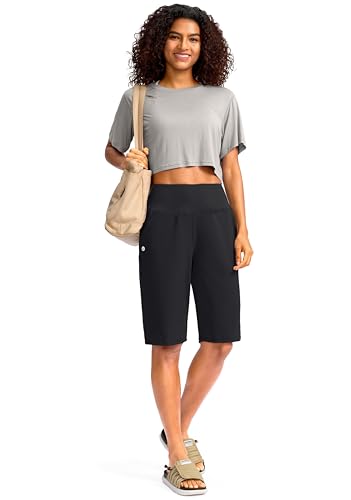 G Gradual Womens 12" Bermuda Long Shorts with Pockets High Waisted ...