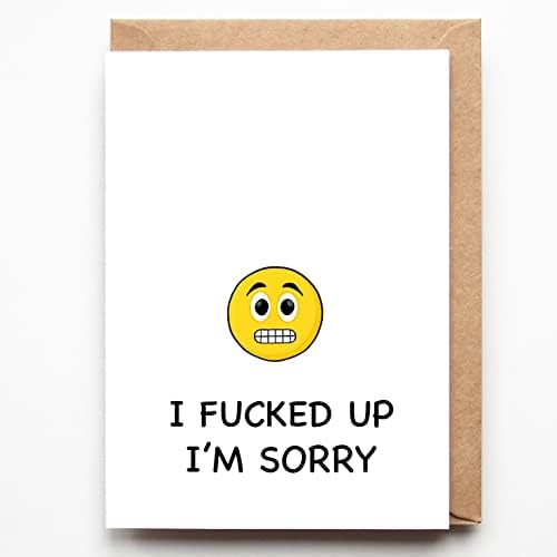 Amazon.com : Saucy Bee Press Funny Apology Card, I Fucked up, I’m Sorry ...