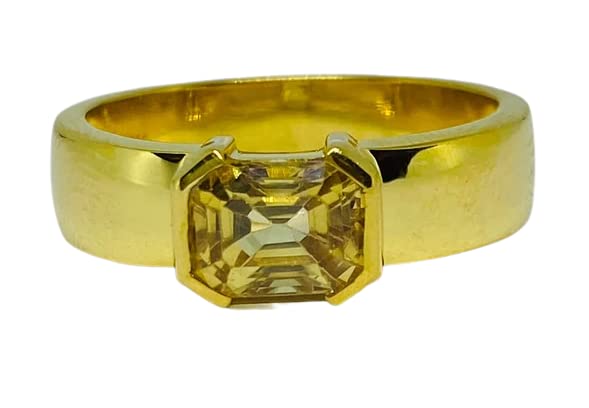 Buy Earthmine Gems Yellow Sapphire Stone Gold Ring Pure गोल्ड रिंग ...