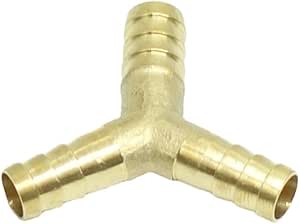 CDQBWKJGFJ 1 Piece Brass Hose Barb 3 Way Wye Y Shape Barbed Reducer Splitter Fitting Splicer for ...