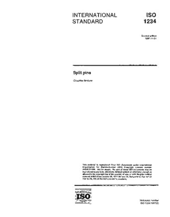 ISO 1234:1997, Split pins: ISO TC 2/WG 10: Amazon.com: Books