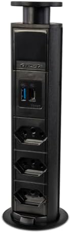 Torre De Tomada Retrátil Embutir Mesa Bancada Totem 20a USB A USB C ...