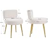 Warmiehomy Dressing Table Stool with Gold Legs and Tufted Back Comfy ...