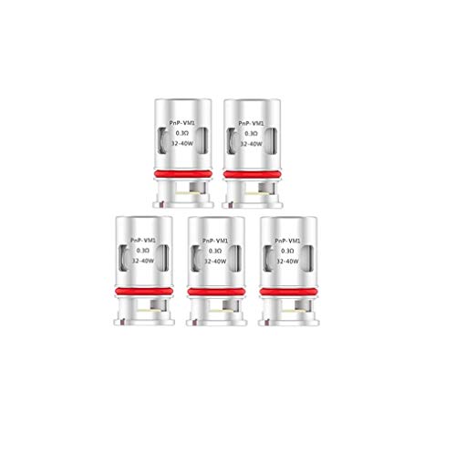 VooPoo PnP VM1 Mesh Coil 0.3ohm Atomizer Head Pack of 5 No Nicotine ...