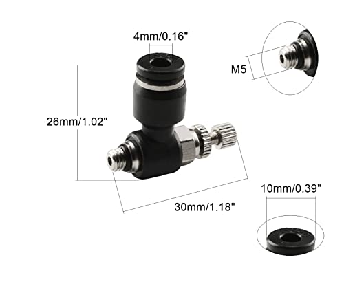 Buy SL4 X M5 OD 4mm Pneumatic Air Flow Controller Valve Pneumatic Brass ...