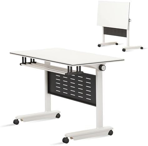 8ft Folding Conference Table with Iron Silent Wheels - 2pcs 160cm ...
