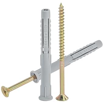 30 Pieces Heavy Duty Screws with Nylon Plugs,Wall Anchor Screw & Wall ...