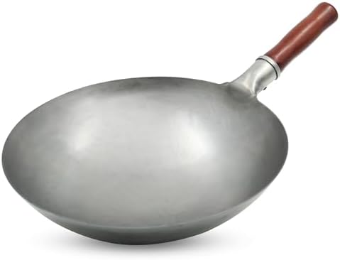 Amazon.com: Craft Wok Big 16 Inch Heavy Hand Hammered Carbon Steel Pow ...