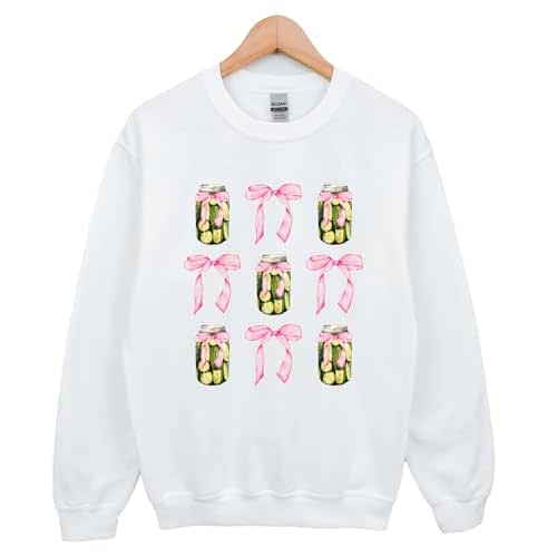 Amazon.com: Pickle Sweatshirt, Coquette Sweater, Pink Bow Sweater ...