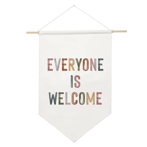 Amazon.com: Everyone is Welcome Hanging Banner, Boho Classroom Decor ...