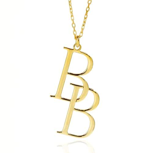 Amazon.com: Personalized Double Initial Letter Necklace, Two ...