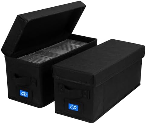 Amazon.com: NUSWOR Premium CD Storage Box | Stackable CD Organizer Box ...