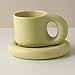Amazon.com: Nordic Style Fat Handle Coffee Mug, Big Handle Ceramic Mug ...