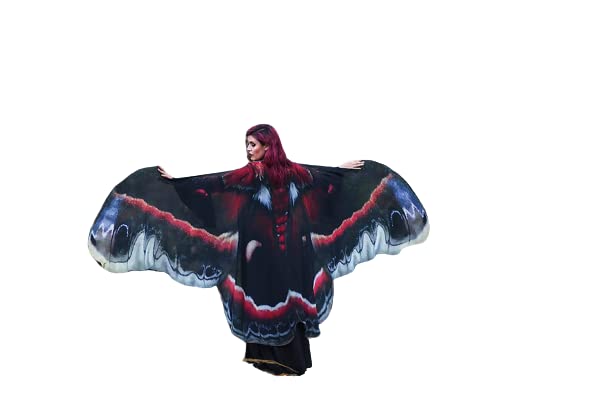 Amazon.com: Moth wings butterfly cape fairy cloak red and black Mothra ...
