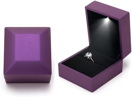 Amazon.com: JYCMMFC Ring Box Square Shaped LED Light Engagement Ring ...