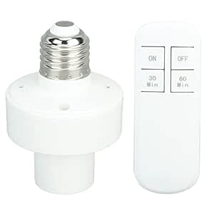 Remote Control Light Bulb Socket, 360 Degree Control Energy Saving ...