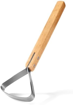 Hide Scraper Fleshing Tool, Stainless Steel Fleshing Knife with Wooden ...