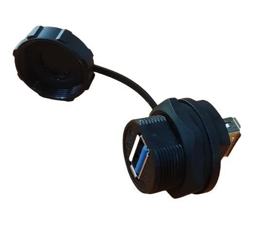 Panel Mount USB 3.0 Female-Female Threaded IP67 Waterproof Data ...