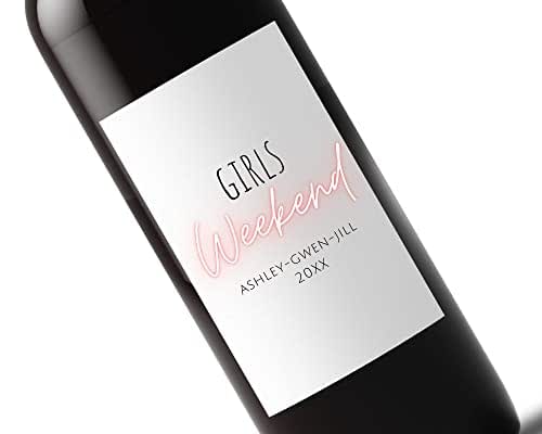 Amazon.com: Girls Weekend Neon Vibes Wine Label | Vacation Gift | Girl ...