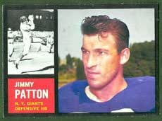 1962 Topps Regular (Football) Card# 112 Jimmy Patton of the New York ...