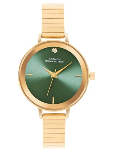French Connection Eclat Green Round Dial Womens Analogue Watch FCN074GM ...