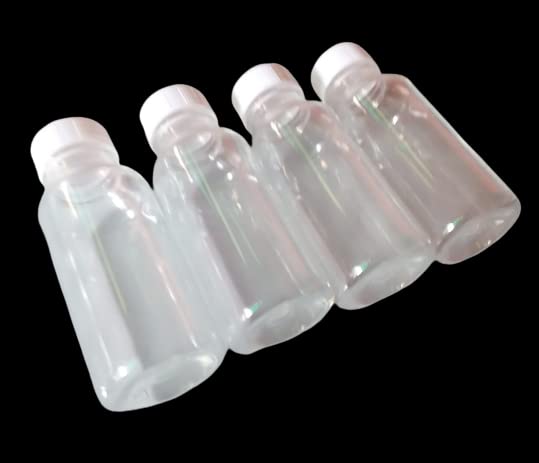 Transparent White Empty Plastic Bottles 60 ml with White Screw Cap (10 ...
