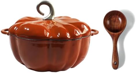 Amazon.com: Hgjgwqh Cast Iron Dutch Oven, Pumpkin Shape Cooking Pot ...
