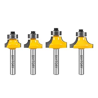 BAYTORY 4Pcs 1/4 inch Shank Round Over Edging Router Bit Set, Corner ...