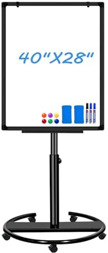 Amazon.com : Mobile Black Magnetic Glass Board on Wheels 60x40 ...