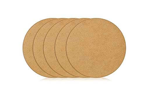 KIRA Store Canvas 6 Piece Round MDF Boards for Art and Craft, Wood ...