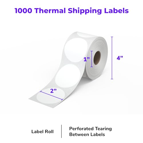 Snapklik.com : Rollo Circle Thermal Labels 2 Inch - Roll Of 1,000 Round ...