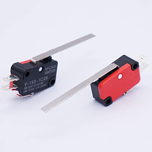 Snapklik.com : 6Pcs Micro Limit Switch Long Straight Hinge Lever Arm ...