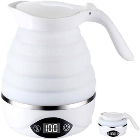 Amazon.com: AUCOO Collapsible Travel Kettle Electric Portable Foldable ...