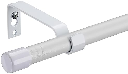 Harrms Curtain Poles for Eyelet Curtains Matt White, 16mm Voile Curtain ...