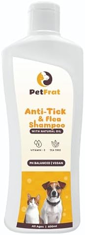 Buy PetFrat Anti-Tick & Flea Pet Shampoo with Vitamin E & Tea Tree Oil | for All Breed Dog/Cat ...