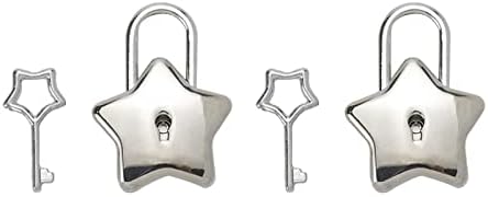 Honbay Mini Silver Tone Cute Star Shaped Padlock with Key for Jewelry ...