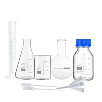 ECNEICS Borosilicate Glas Beaker 50Ml,Conical Flask 100Ml With Cork ...