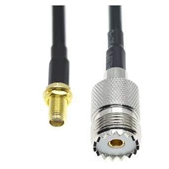 Câble coaxial RG58 SL16 UHF SO239 femelle vers SMA femelle connecteur sertissage coudé ...