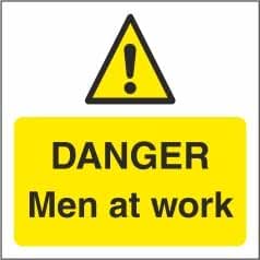 danger men at work. - safety sign board, Foam board fixed with ...