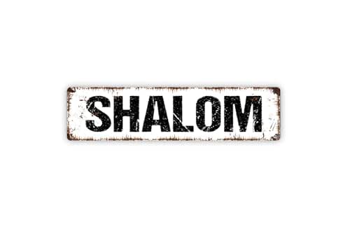 Amazon.com: Shalom Metal Sign Street Sign Jewish Greeting Peace Hello ...
