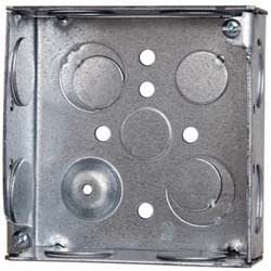 Crouse Hinds TP404 Electrical Box, 4" Square Box w/1/2" Knockouts ...