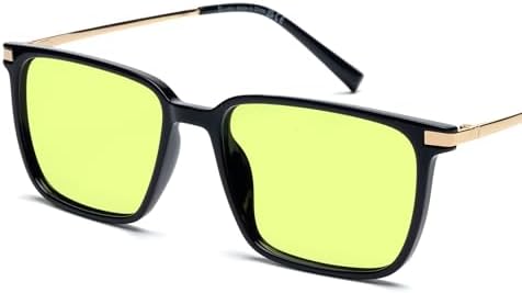 Amazon.com: R.F.YFQH Blue Light Blocking Glasses - Square Frame Metal ...